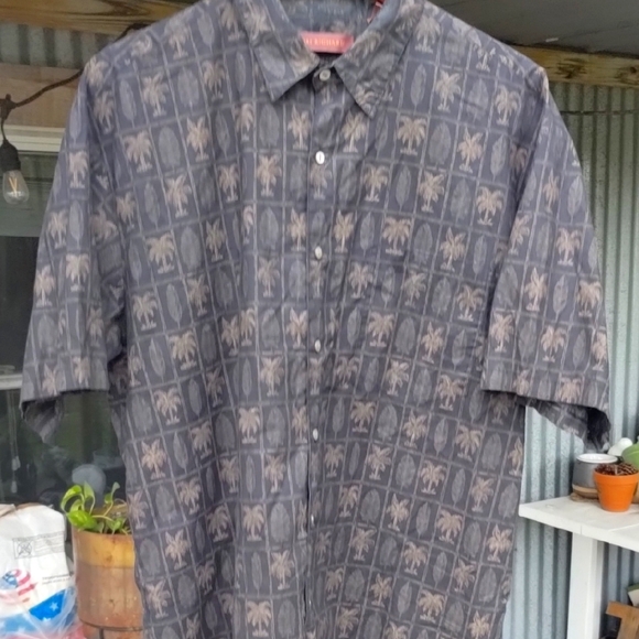 Tori Richard | Shirts | Tori Richard Cotton Lawn Charcoal And Tan Palm ...